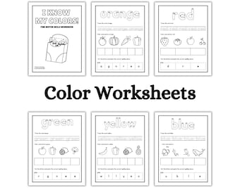 Color Worksheets for Kids Set of 7 Digital Printable Sheets/color ...