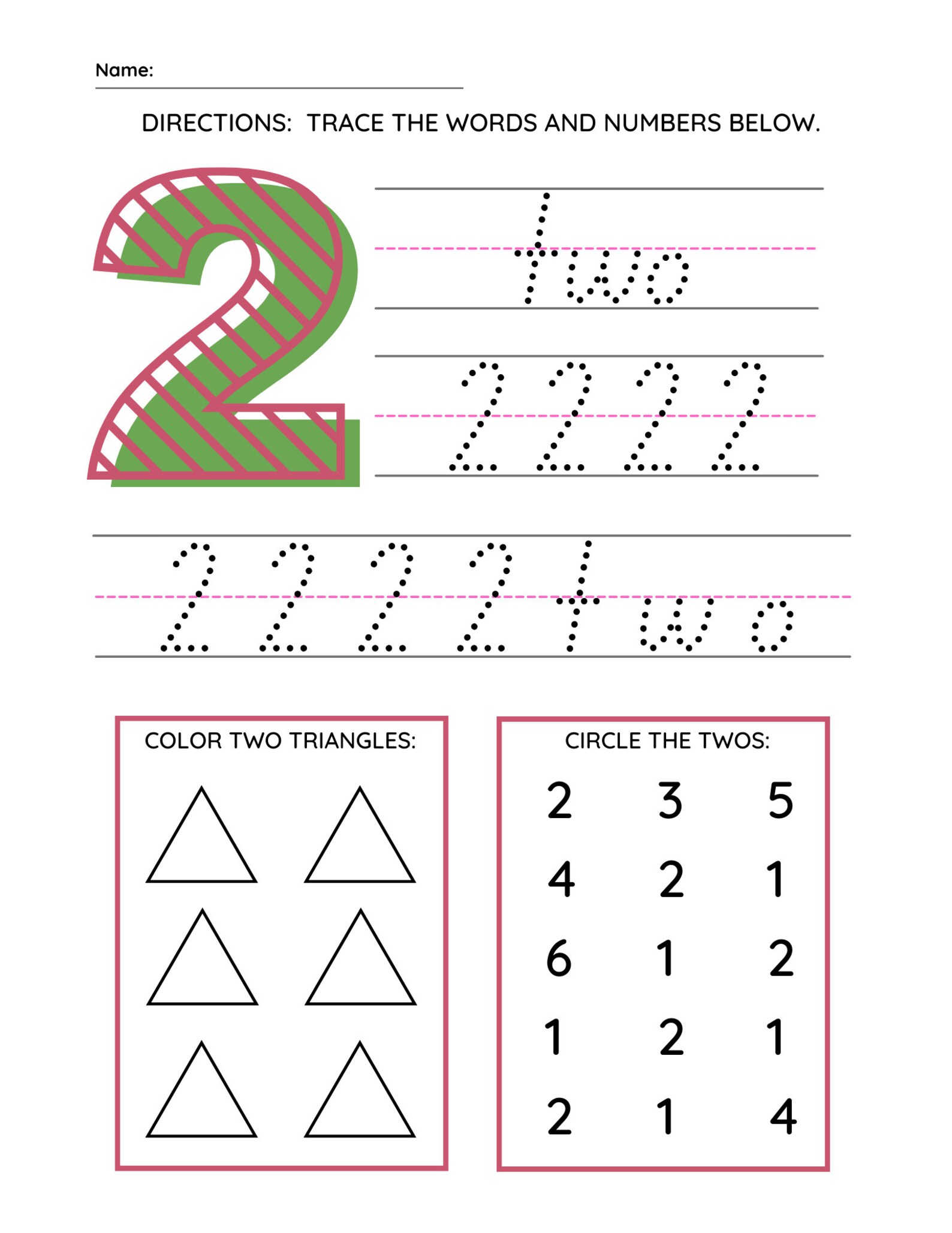 Number Tracing Bundle Numbers 1-10 Printable Trace Handwriting Writing ...