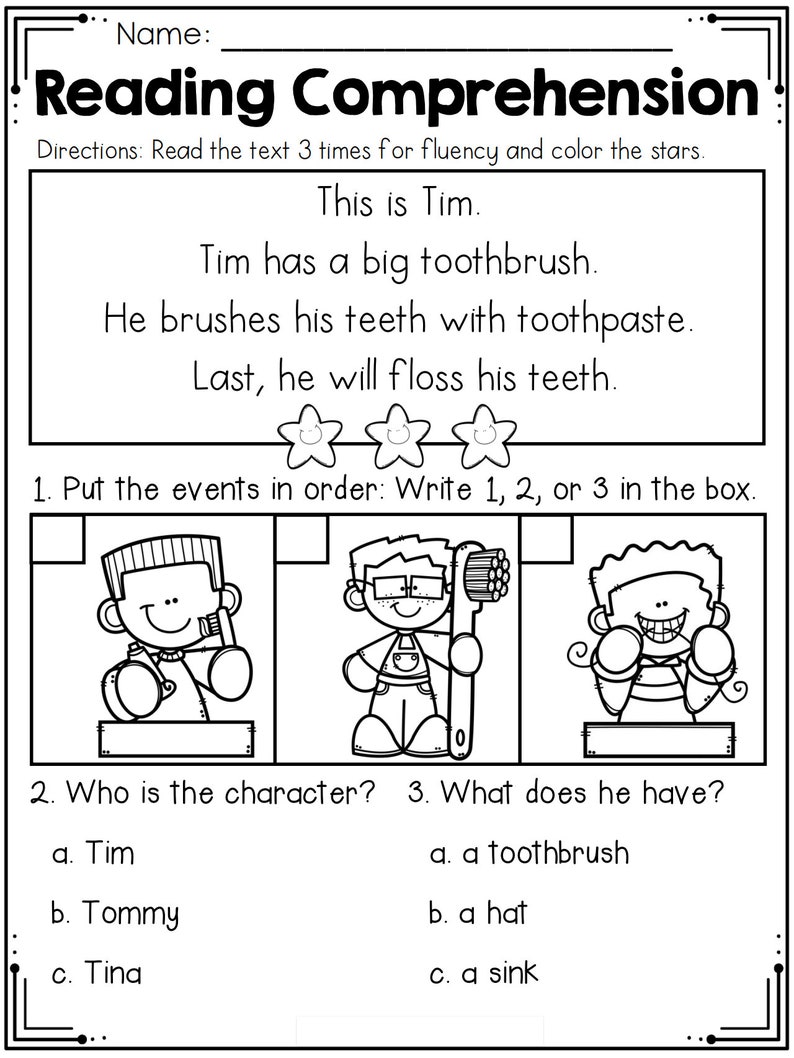 2 Comprehensive Sequencing Reading Comprehension Workbook for Kids ...