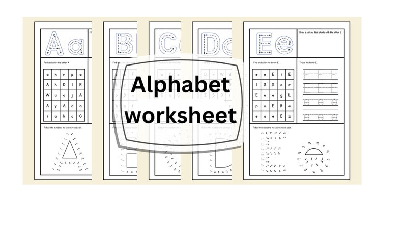Alphabet Games Worksheet for Kids Digital / Alphabet Tracing Cards ...