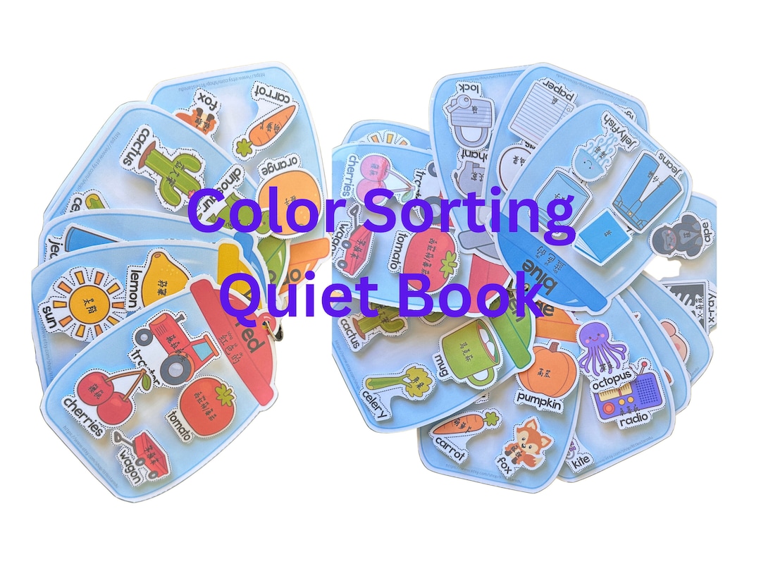 Bilingual Color Sorting Quiet Book: Montessori-inspired, Preschool ...