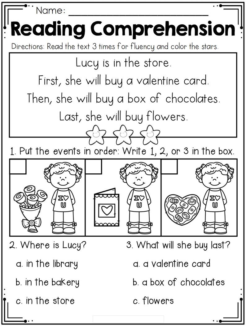 2 Comprehensive Sequencing Reading Comprehension Workbook for Kids ...