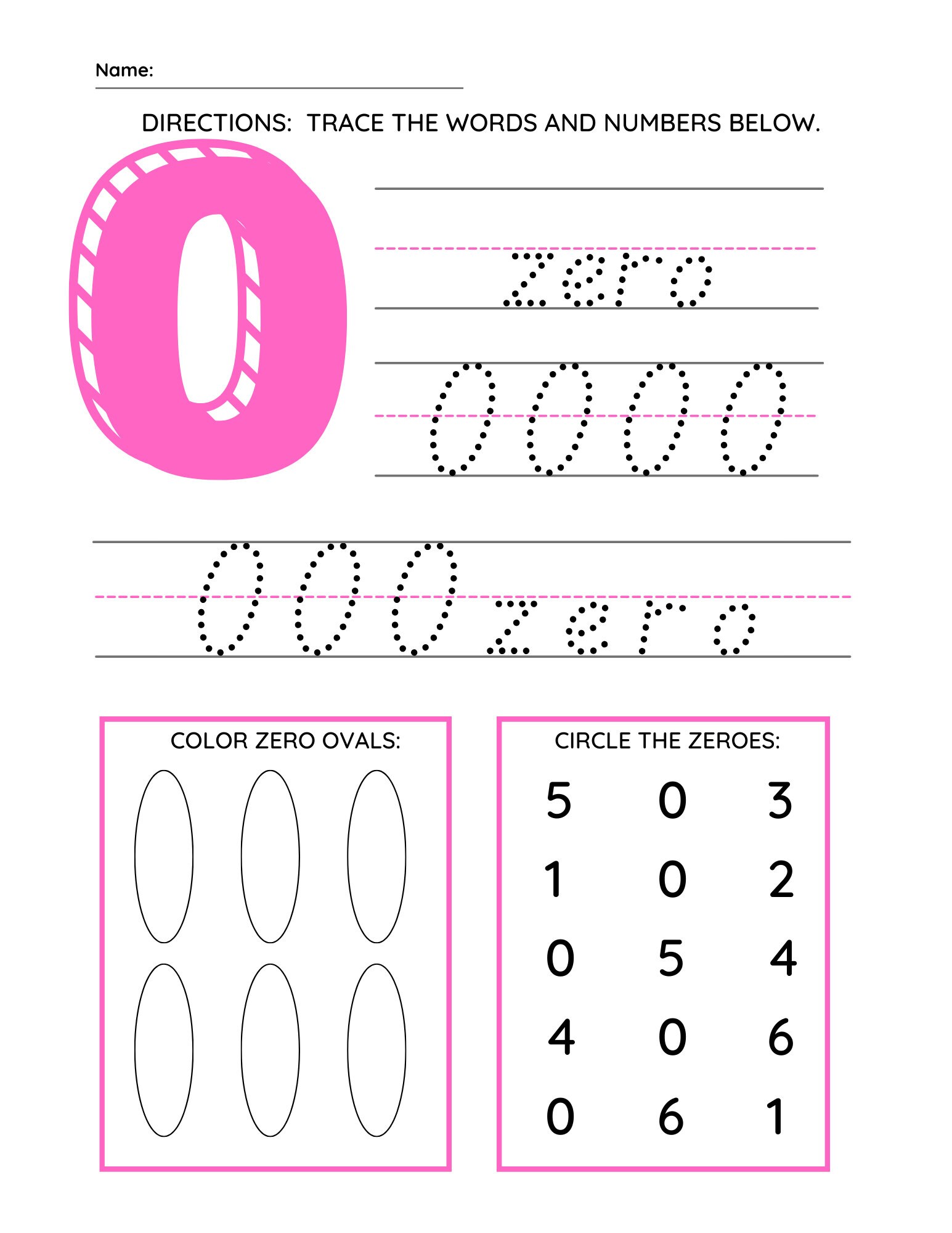 Number Tracing Bundle Numbers 1-10 Printable Trace Handwriting Writing ...