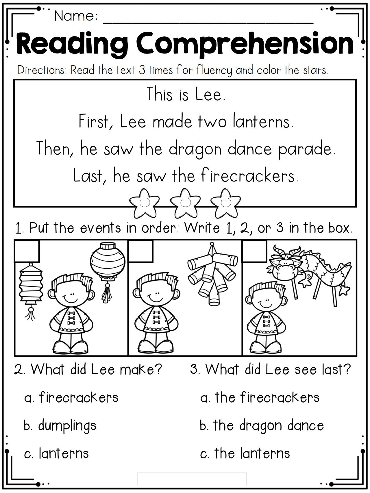 2 Comprehensive Sequencing Reading Comprehension Workbook for Kids ...