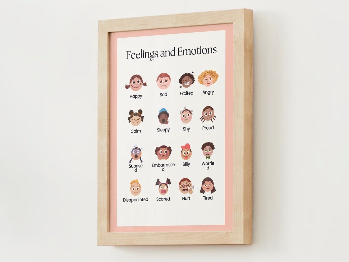 Feelings and Emotions Poster /feelings Poster, Emotions Chart ...