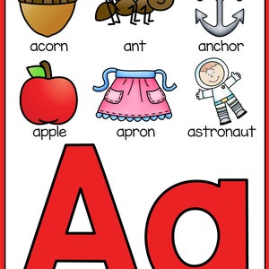 Alphabet Letter Cards: A to Z Educational Flashcards With Six Starting ...