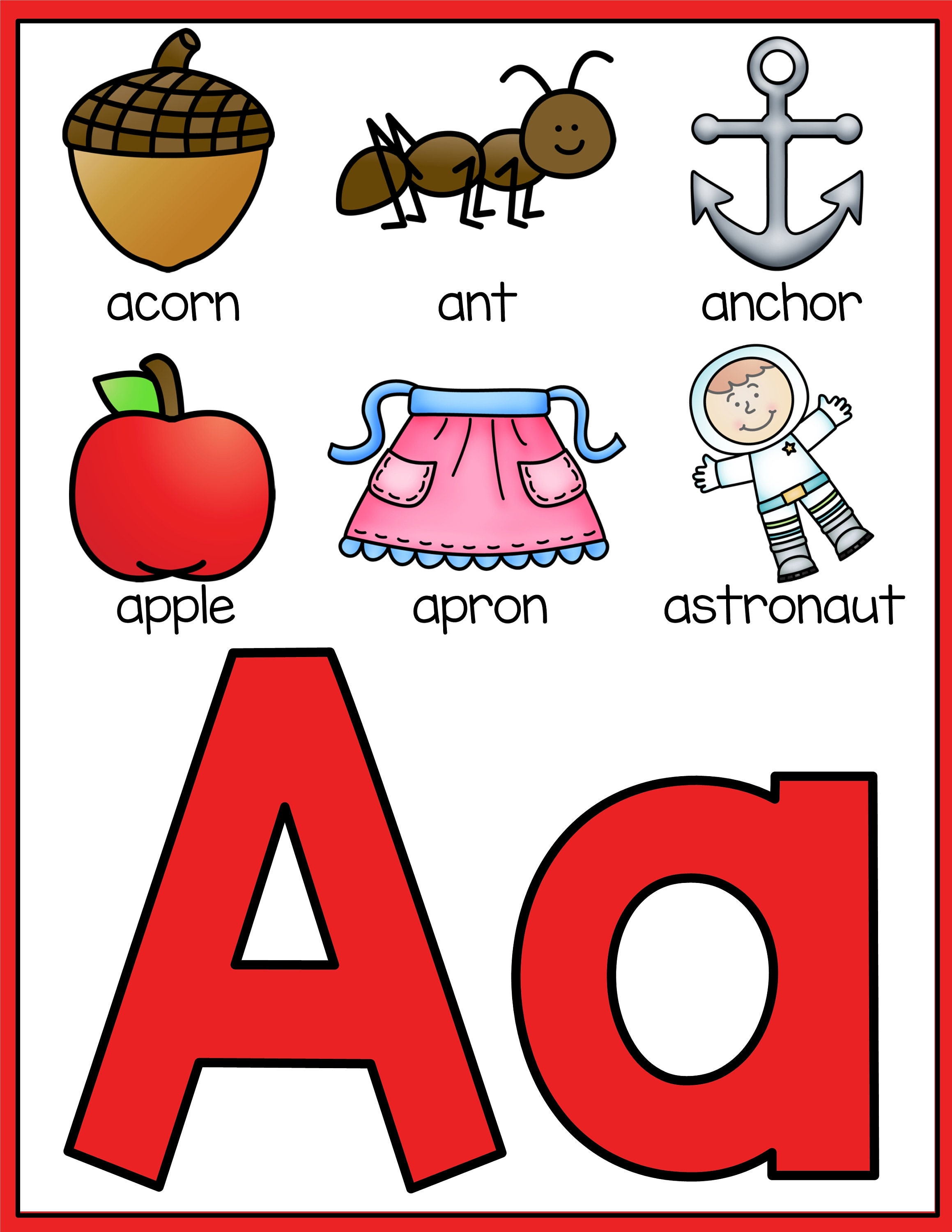 Alphabet Letter Cards: A to Z Educational Flashcards With Six Starting ...