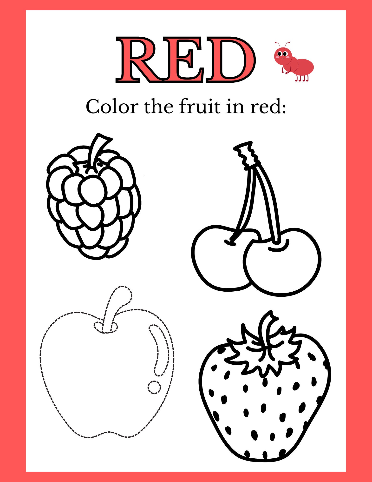 Color Worksheets for Kids Set of 7 Digital Printable Sheets/color ...