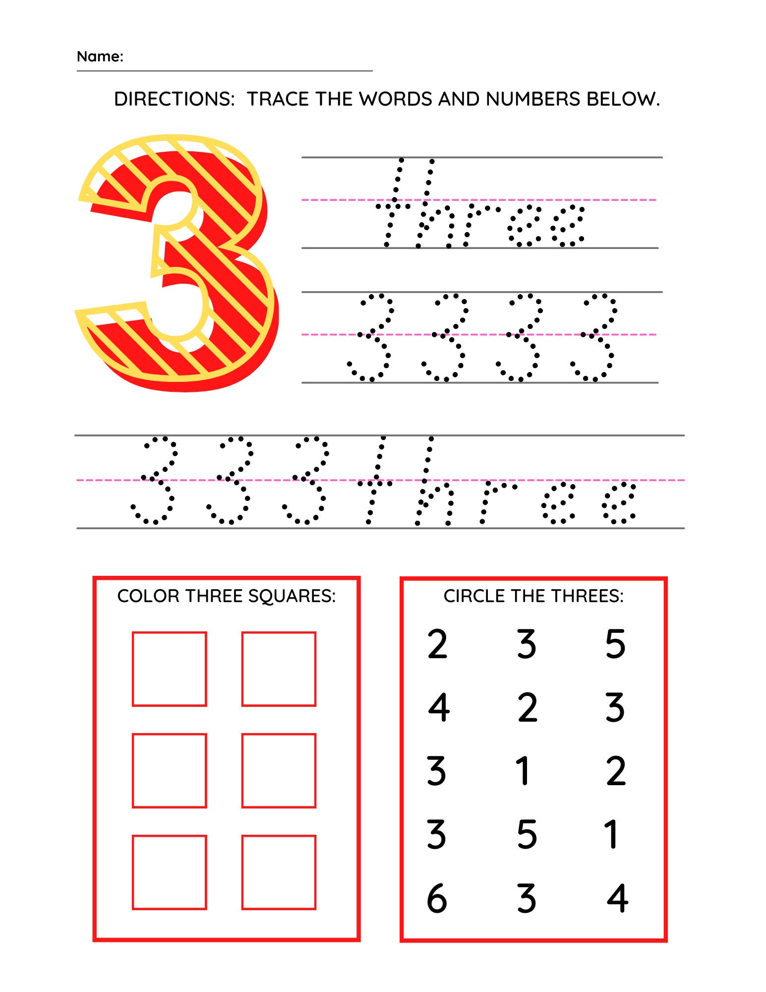 Number Tracing Bundle Numbers 1-10 Printable Trace Handwriting Writing ...