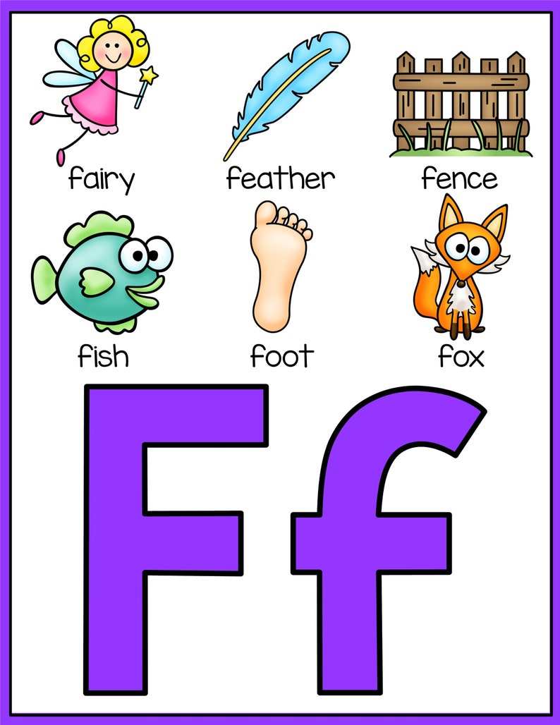 Alphabet Letter Cards: A to Z Educational Flashcards With Six Starting ...