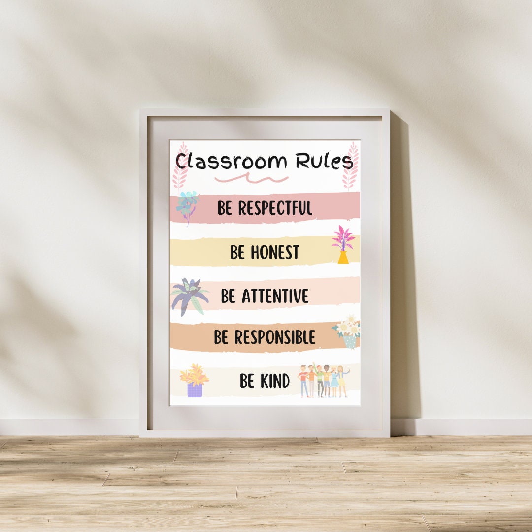 Printable Classroom Rules Poster /digital Download for Teachers and ...