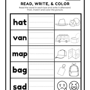 English CVC Words Beginning Sounds Worksheet/ Short Vowel Worksheet ...