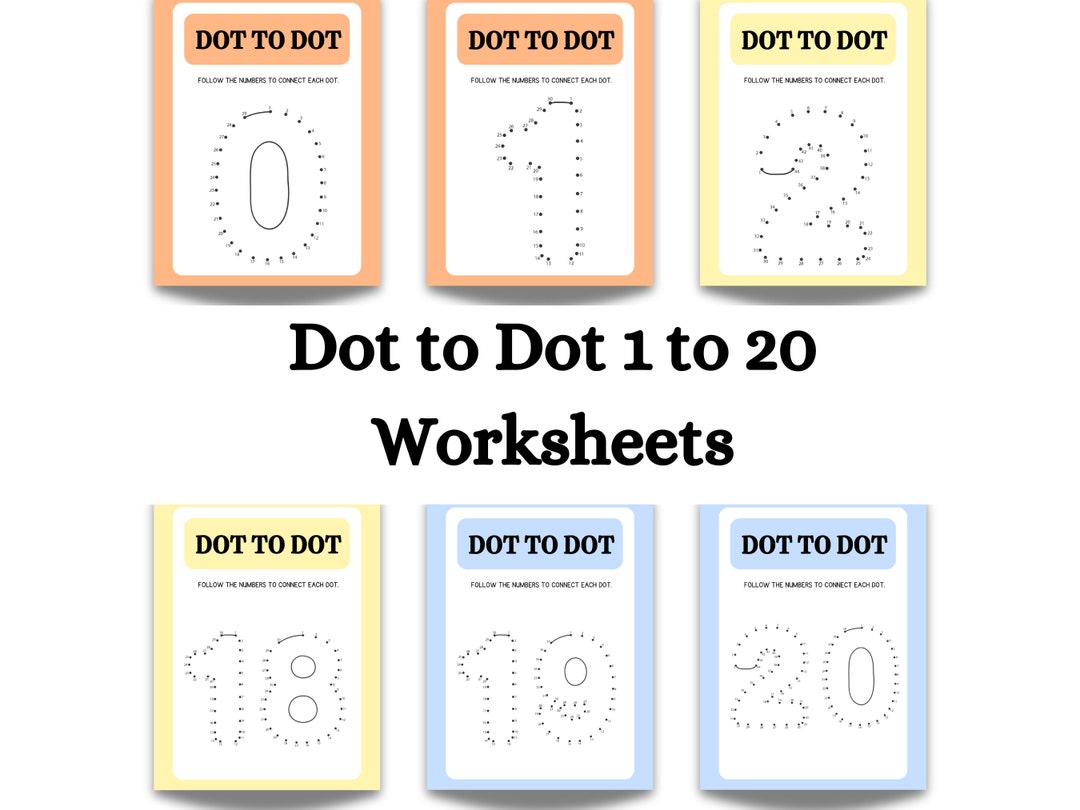 Digital Dot to Dot Connecting Activity Math Games 1 to 20 Worksheets ...