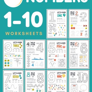 Number 1 to 10 Worksheet for Kids: Learn, Recognize, and Write Numbers ...