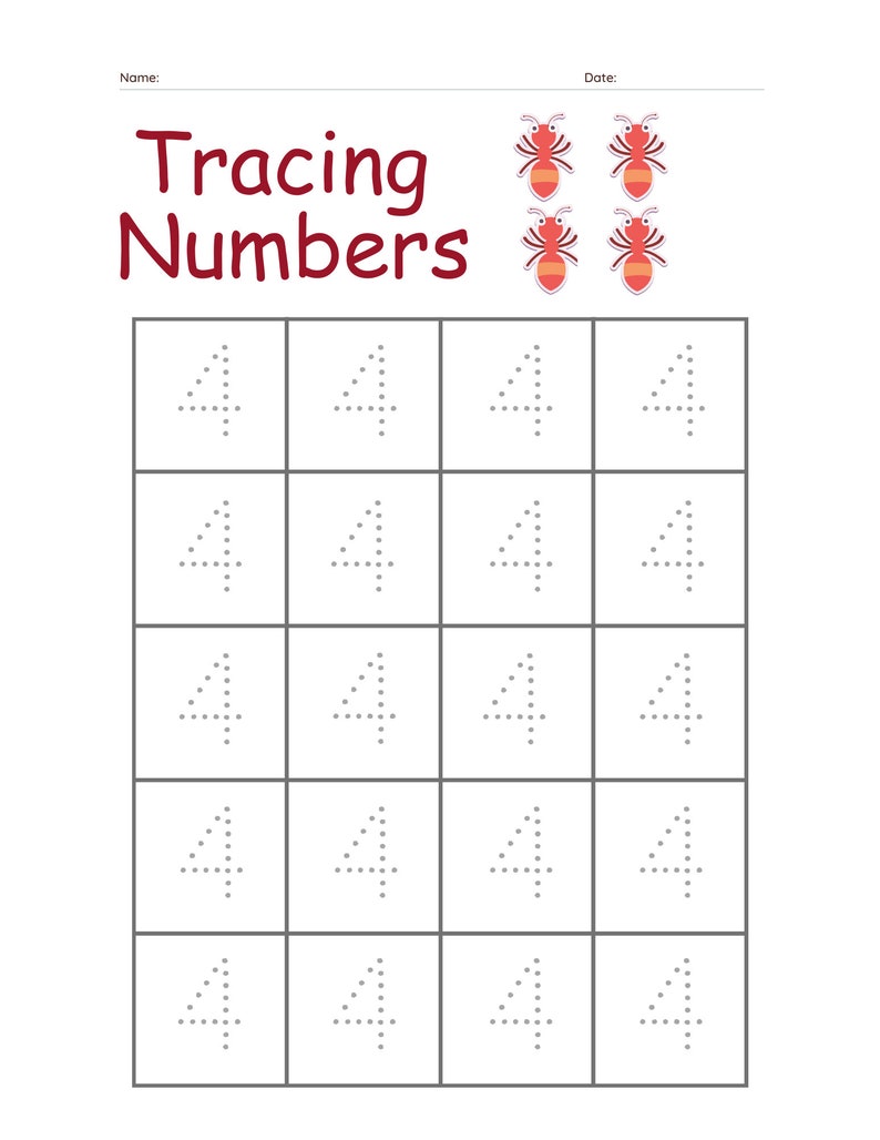 Number Tracing Bundle Numbers 1-10 Printable Trace Handwriting Writing ...