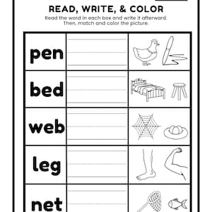English CVC Words Beginning Sounds Worksheet/ Short Vowel Worksheet ...