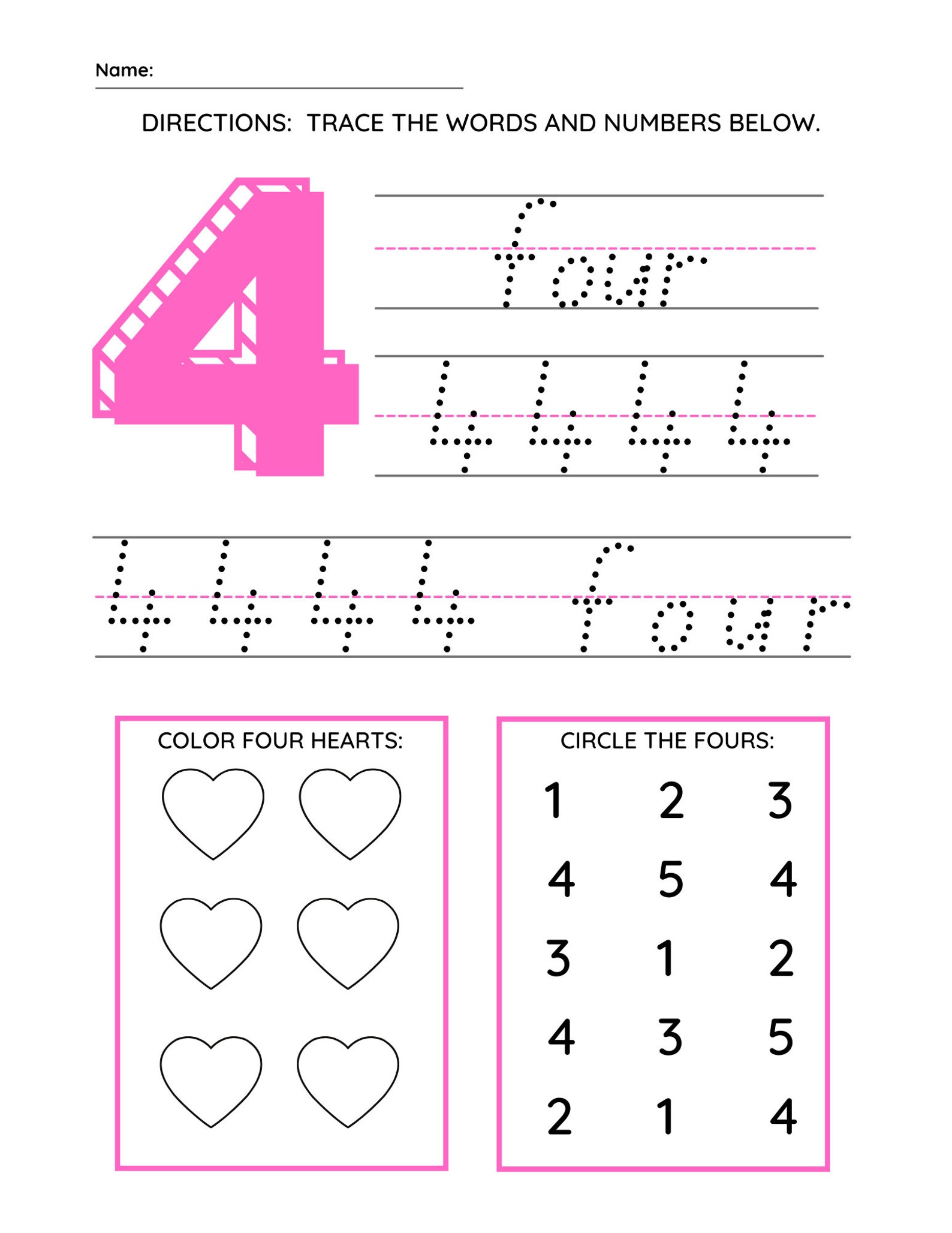 Number Tracing Bundle Numbers 1-10 Printable Trace Handwriting Writing ...