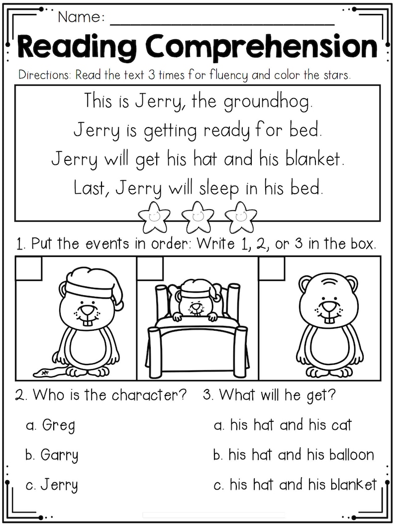 2 Comprehensive Sequencing Reading Comprehension Workbook for Kids ...