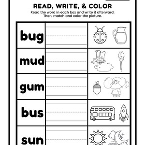 English CVC Words Beginning Sounds Worksheet/ Short Vowel Worksheet ...