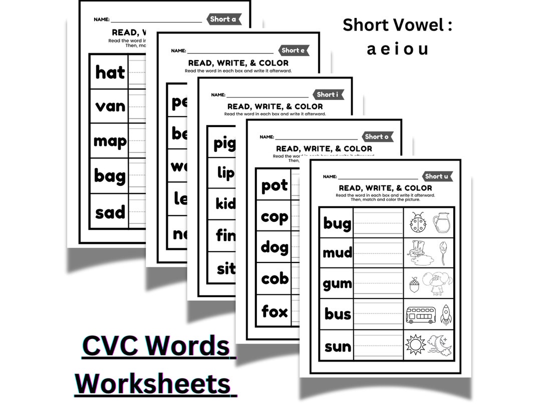 English CVC Words Beginning Sounds Worksheet/ Short Vowel Worksheet ...