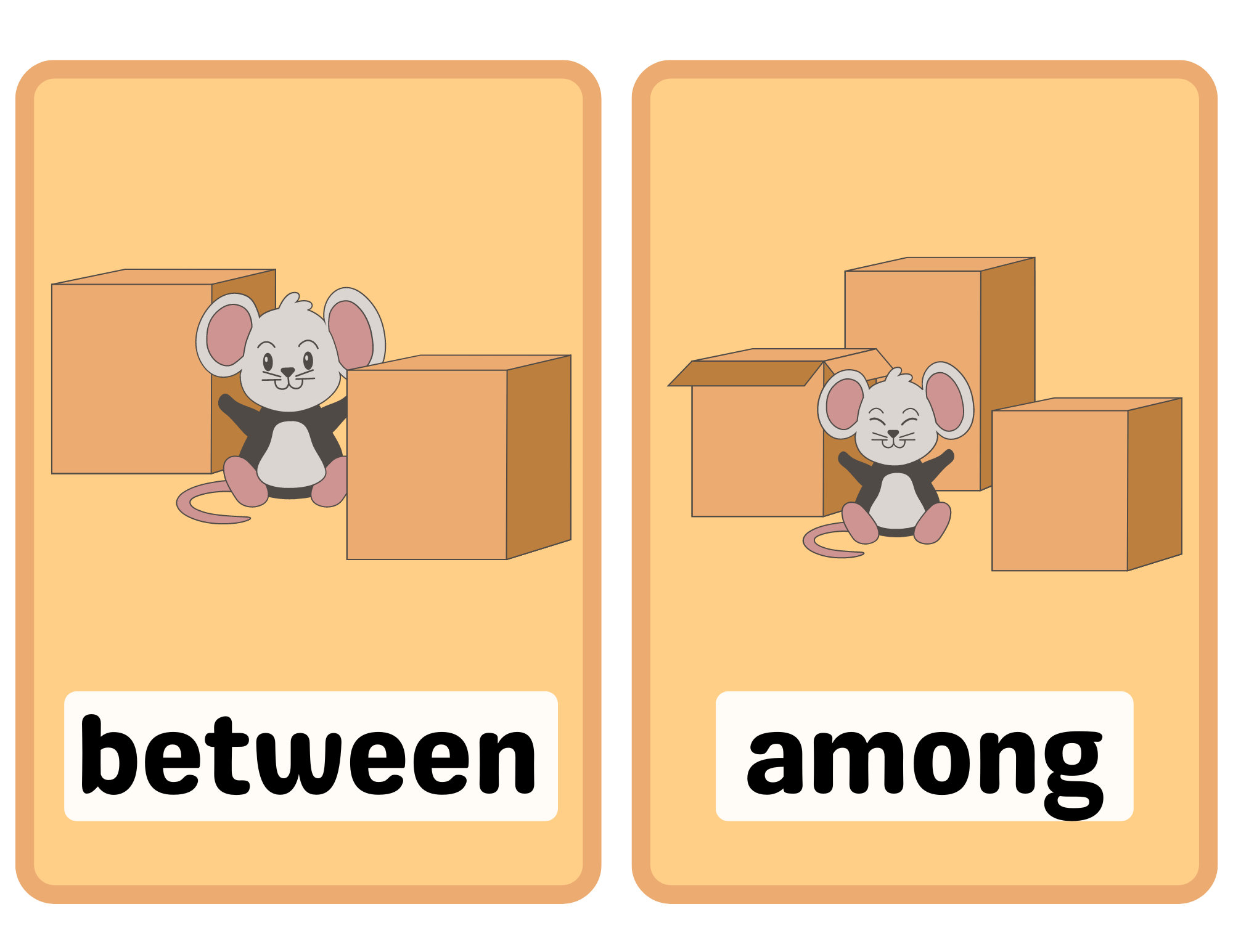 Preposition Flash Cards and Charts - 16 Flash Cards + 2 Big Preposition ...