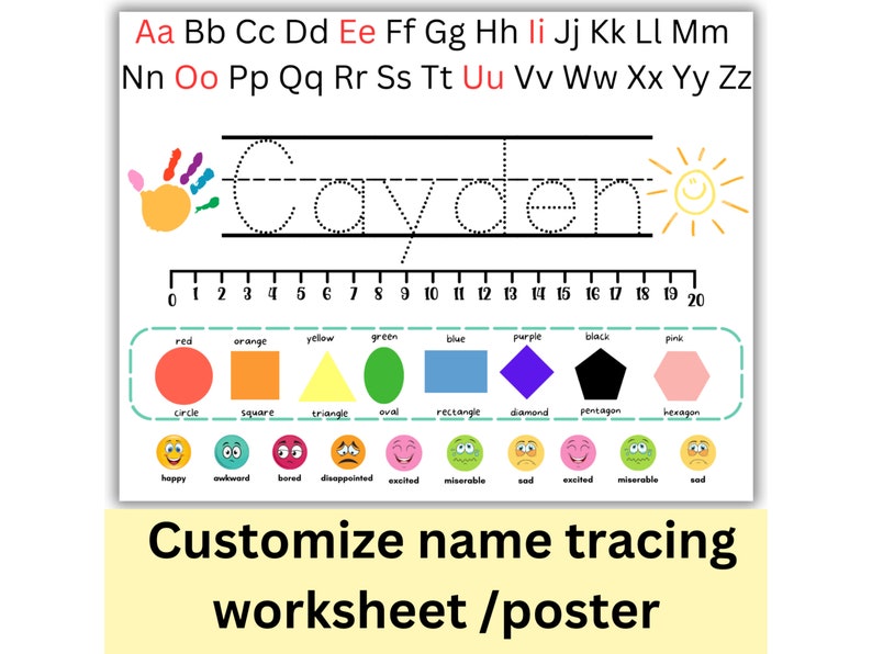 Custom Name Tracing Worksheet, Personalized Handwriting Practice Sheets ...