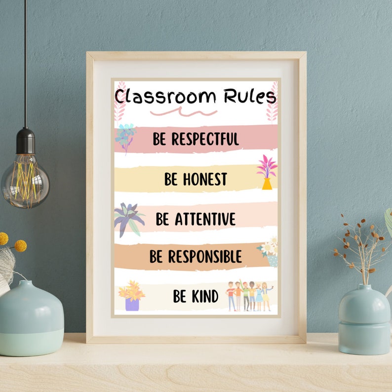 Printable Classroom Rules Poster /digital Download for Teachers and ...