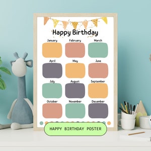 Classroom Birthday Poster / Editable and Fun Design/class Birthday ...