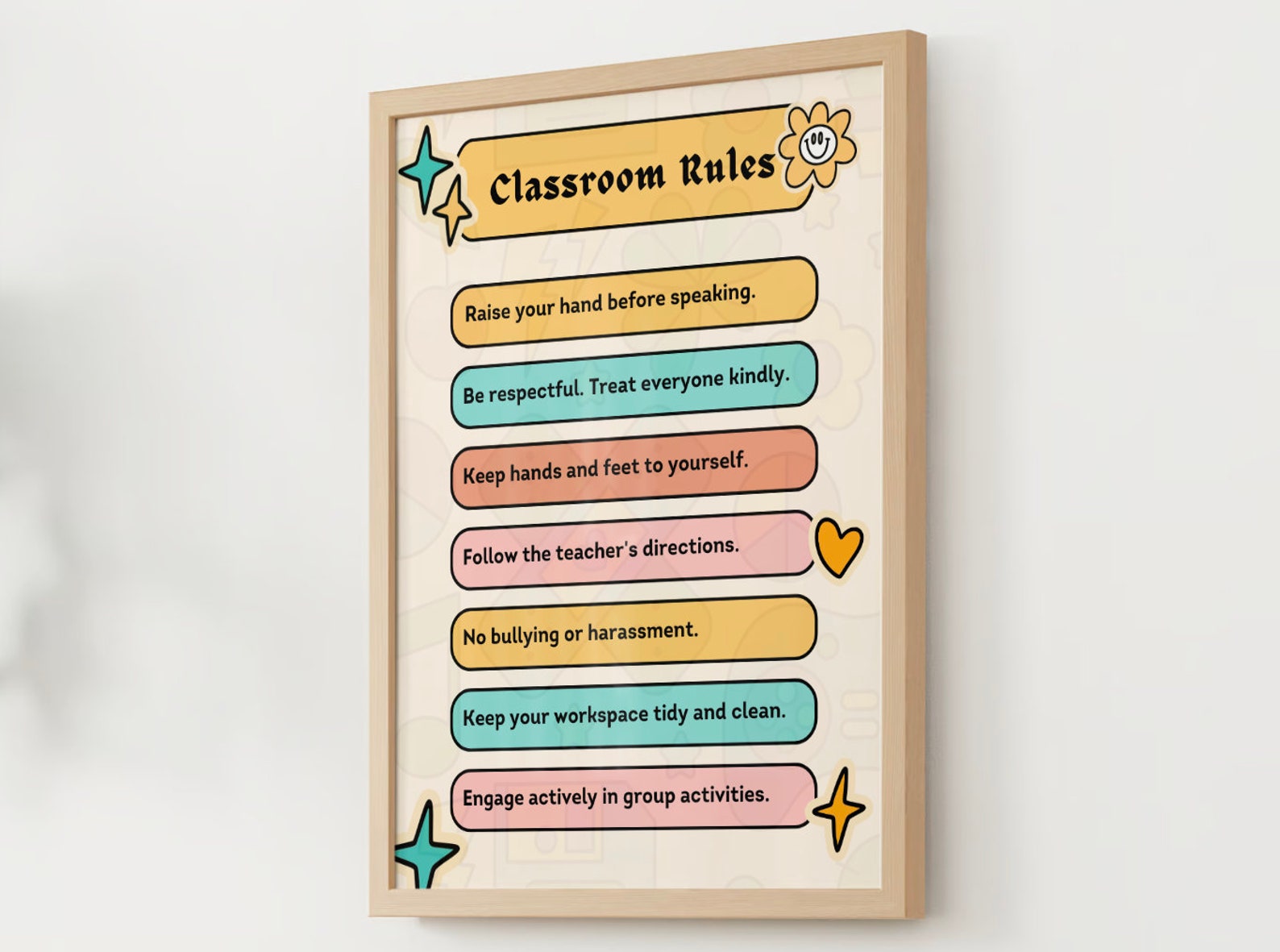 Printable Classroom Rules Poster /digital Download for Teachers and ...