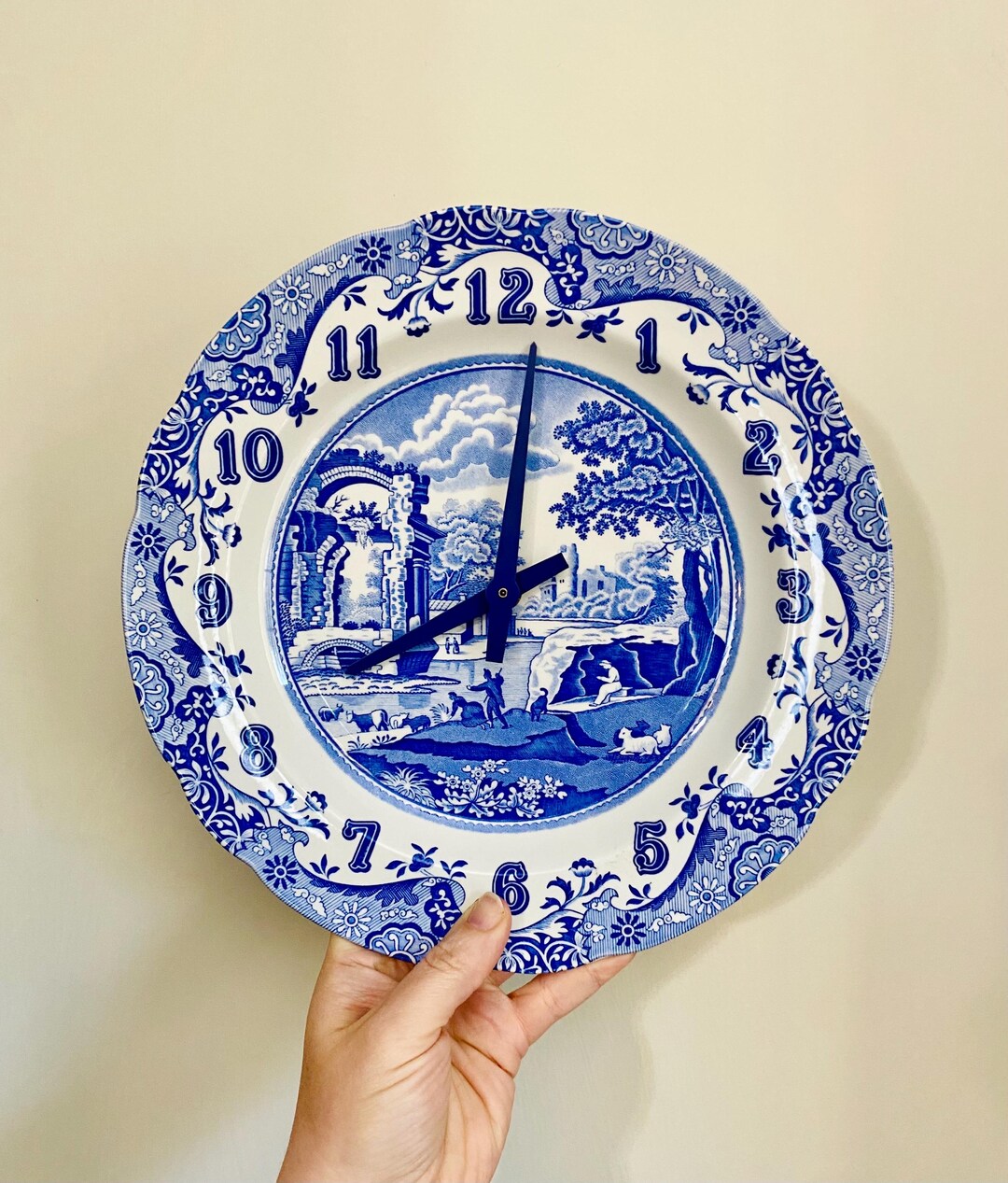Spode Blue Italian Pattern Blue & White Plate Clock – Wall Clock ...