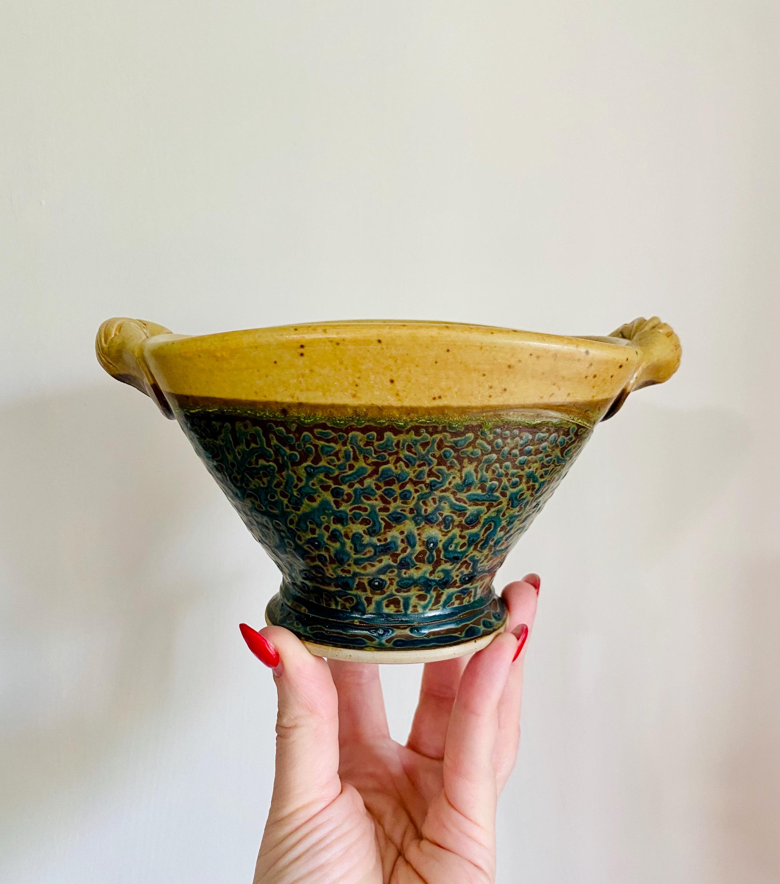 Royce Yoder Studio Pottery Bowl – Hand-thrown With Textured Drip Glaze ...