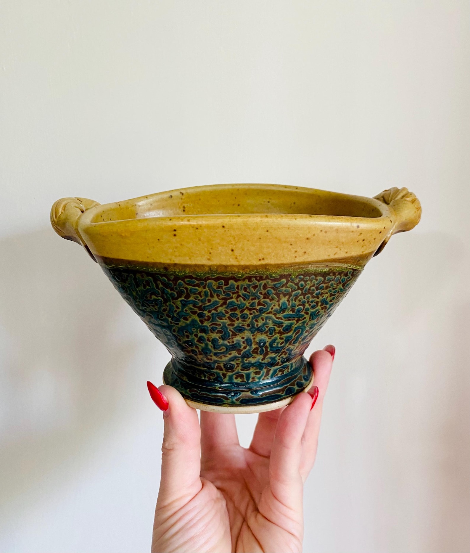 Royce Yoder Studio Pottery Bowl – Hand-thrown With Textured Drip Glaze ...