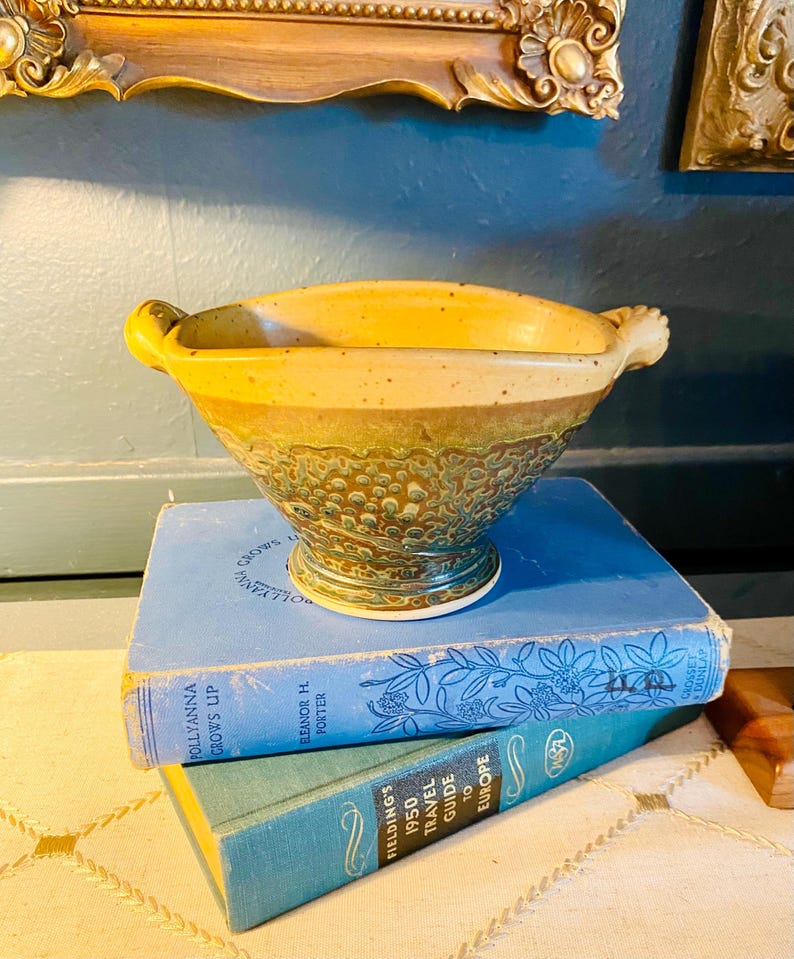 Royce Yoder Studio Pottery Bowl – Hand-thrown With Textured Drip Glaze ...