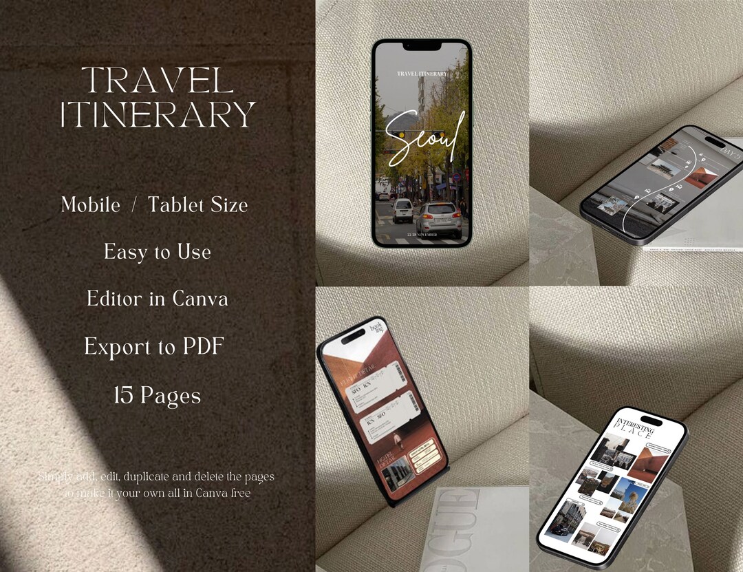 Travel Itinerary Template | Travel Planner | Printable Travel Guide ...