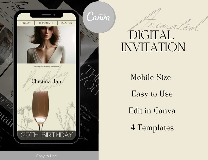 Digital Birthday Invitation Animated Birthday Invitation Digital ...