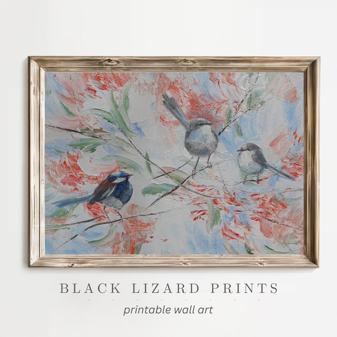 Captivating Fairy Wrens Among Grevillea From Artist Michael Cartwright ...