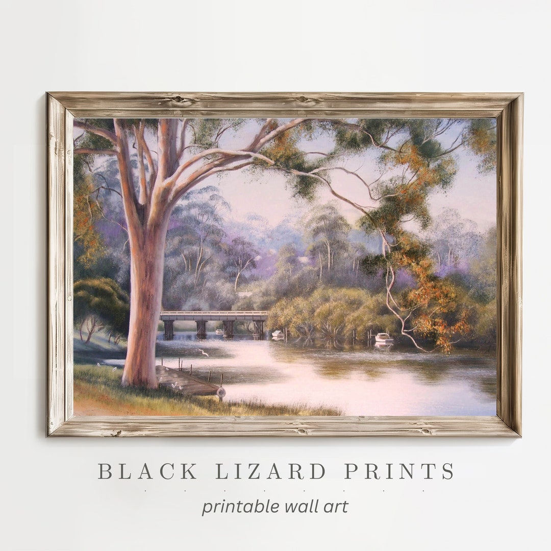Heritage Art Print of Denmark River, Western Australia, PRINTABLE, 300 ...