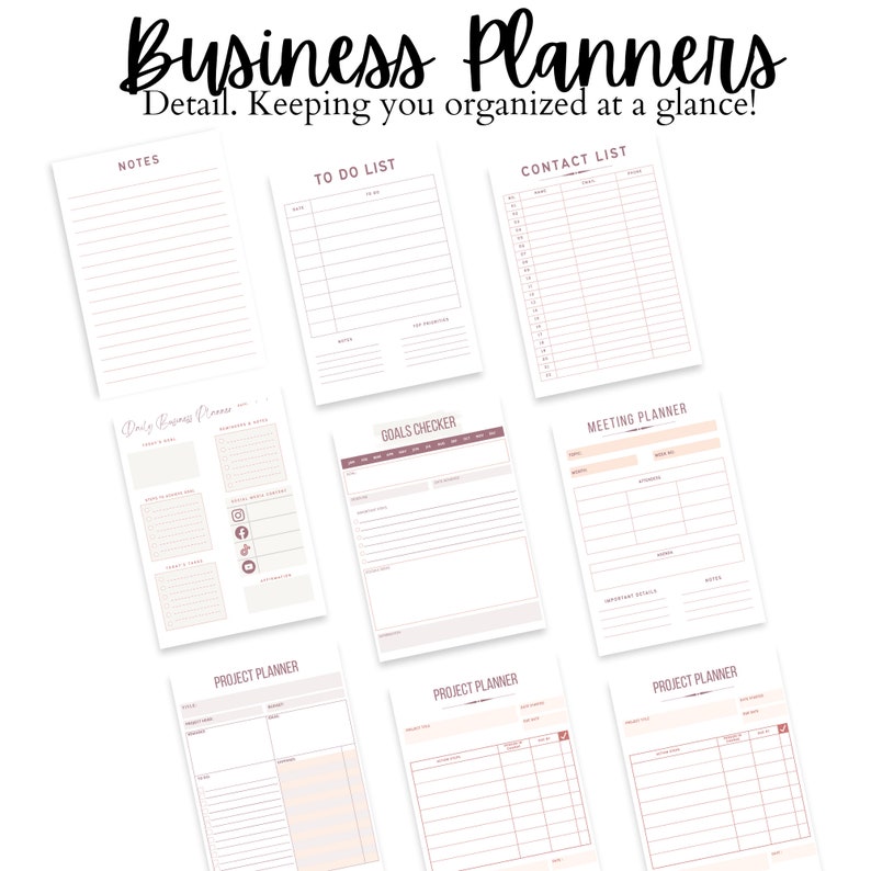 Printable Business Planner - Etsy