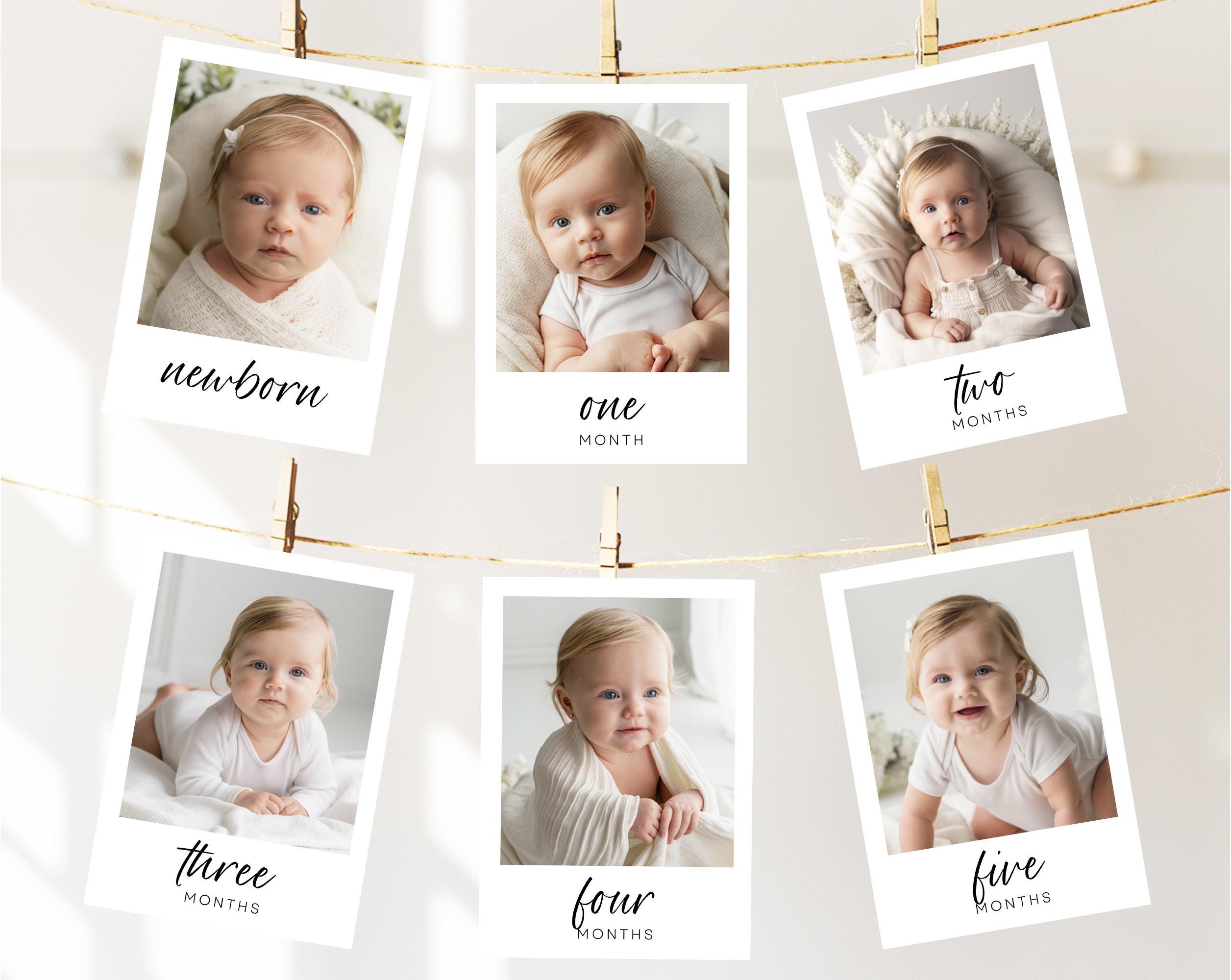 Editable First Birthday Milestone Photo Banner, Gender Neutral ...