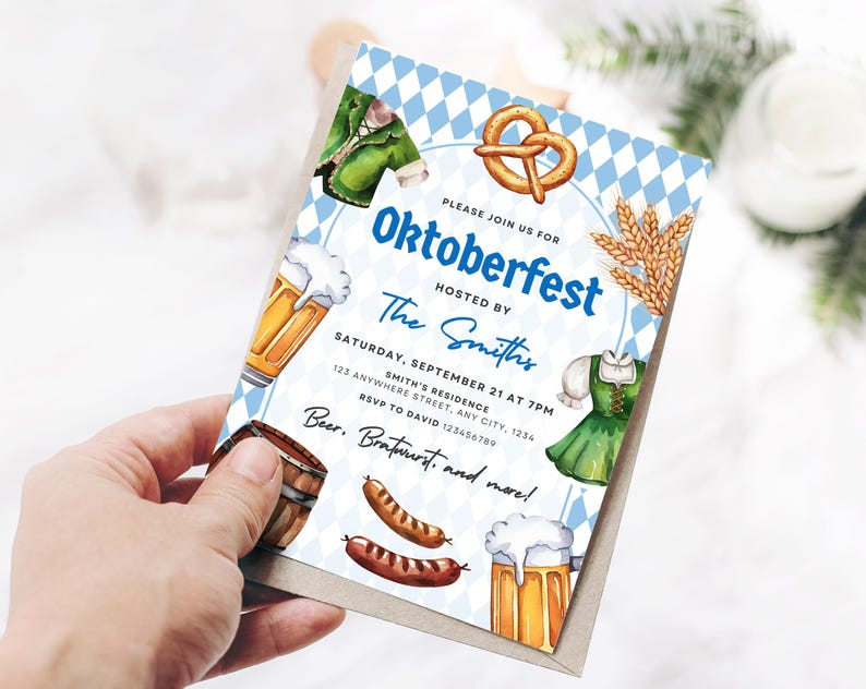 Editable Oktoberfest Invitation, Oktoberfest Party Invite, Octoberfest ...