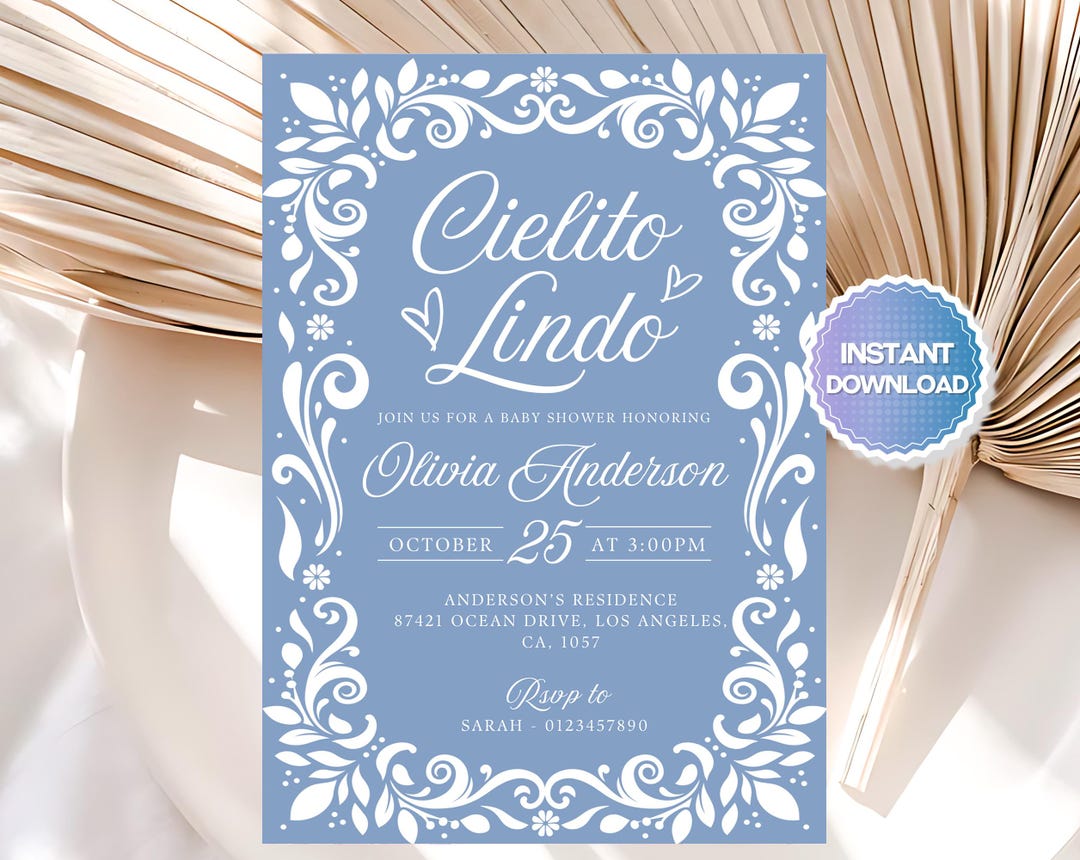 Editable Cielito Lindo Invitation, Cielito Lindo Baby Shower Invitation ...