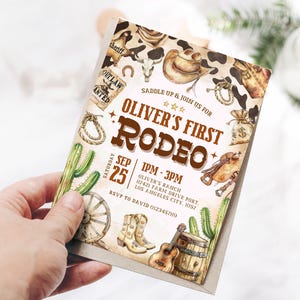 Editable First Rodeo Birthday Invitation, Rodeo 1st Birthday Invitation ...