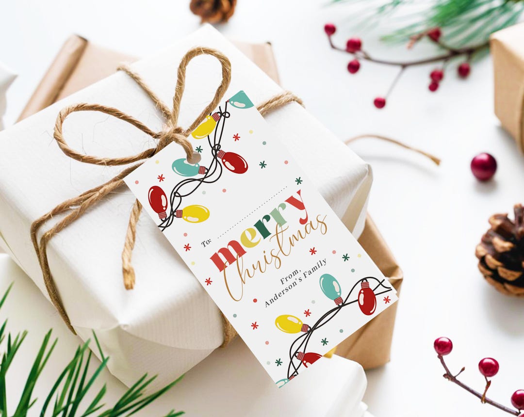 Editable Merry Christmas Gift Tag, Printable Merry Christmas Tag ...