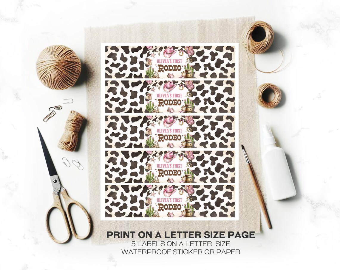 Editable Girl Rodeo Water Bottle Printable Label, My First Rodeo Water ...