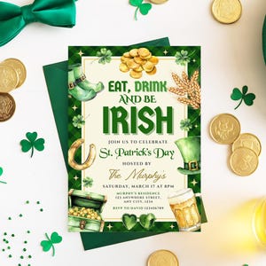 Editable St. Patrick's Day Invitation, Eat Drink and Be Irish ...