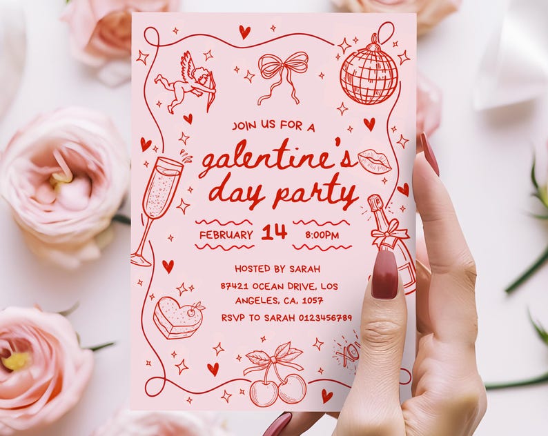 Editable Galentines Day Party Invitation, Galentine's Day Invitation ...