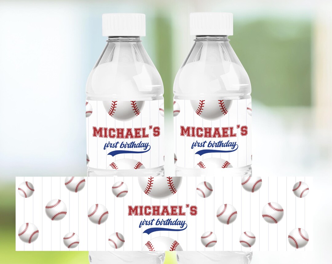 Editable Baseball Water Bottle Label, Baseball Water Bottle Label ...