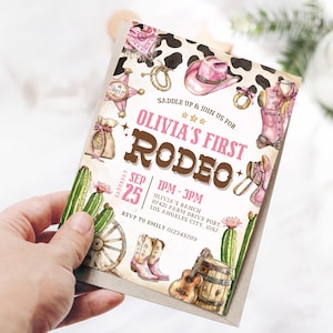 Editable Girl Rodeo Birthday Invitation, Cowgirl Birthday Invitation ...