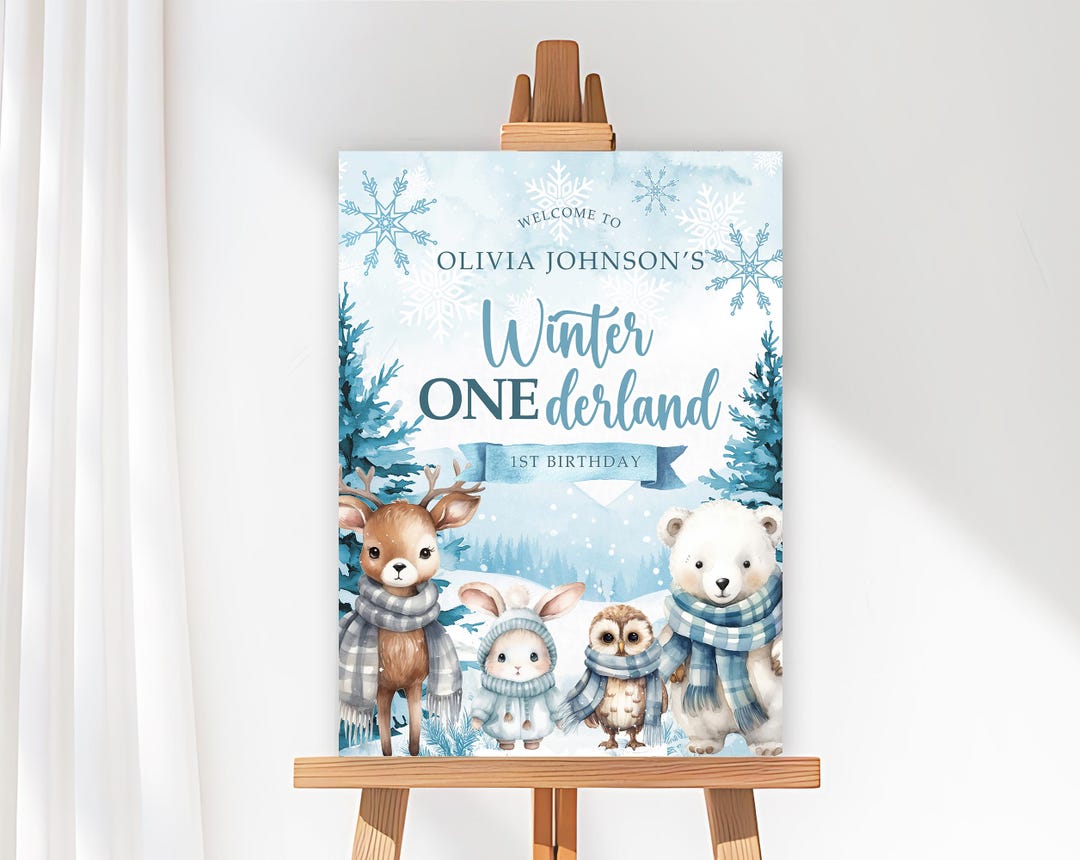 Winter Onederland Welcome Sign, Onederland Party Decor, Winter ...