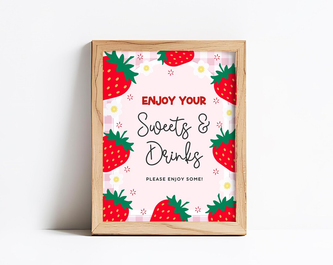 Editable Berry Custom Sign, Strawberry Custom Sign Template, Berry ...